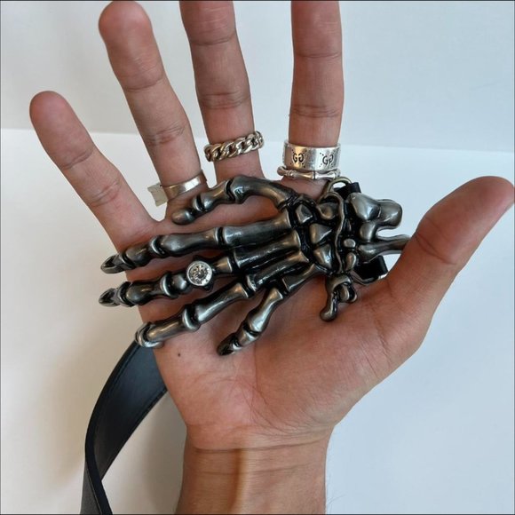 Accessories | Y2k 200s Vintage Style Skeleton Grunge Goth Emo Black ...